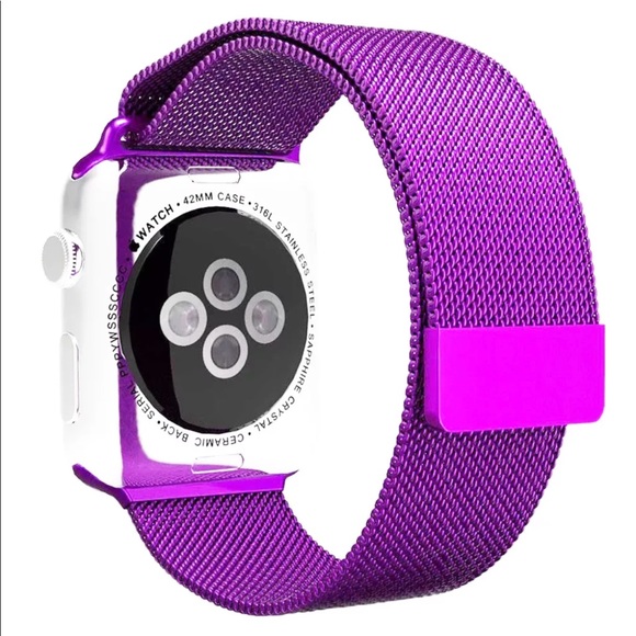 Accessories | Purple Apple Watch Band With Metal Clasp | Poshmark